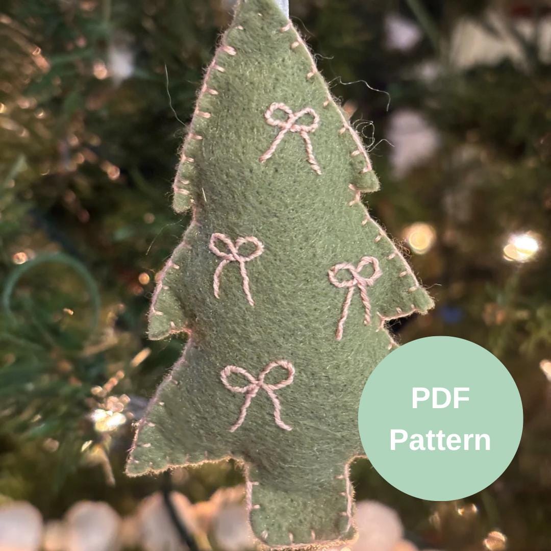 Pink Bow Christmas Tree Ornament Pattern - Etsy