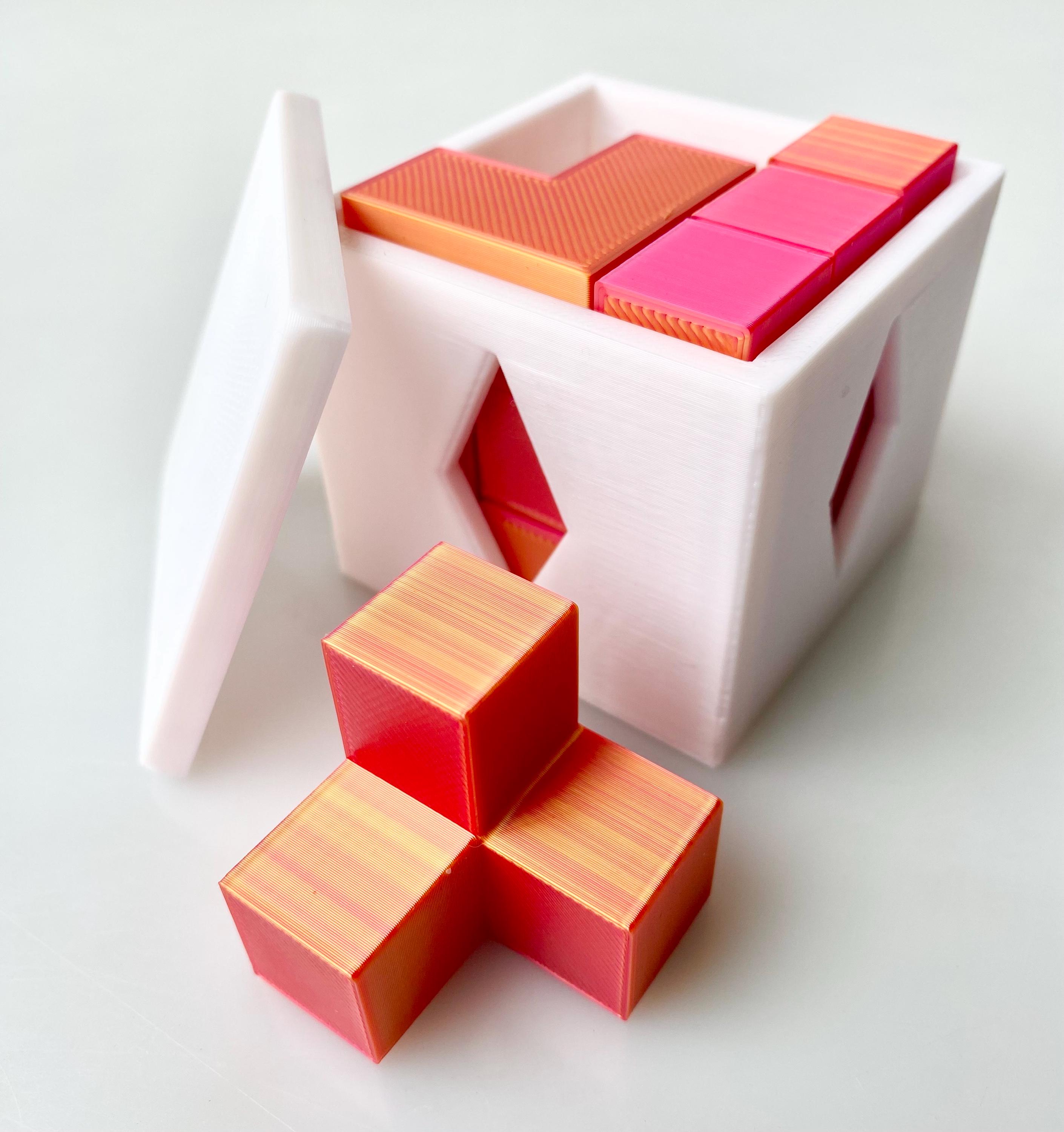 3D Printed Puzzle Box - Unique Desktop Toy, Brain Teaser, and Stress ...
