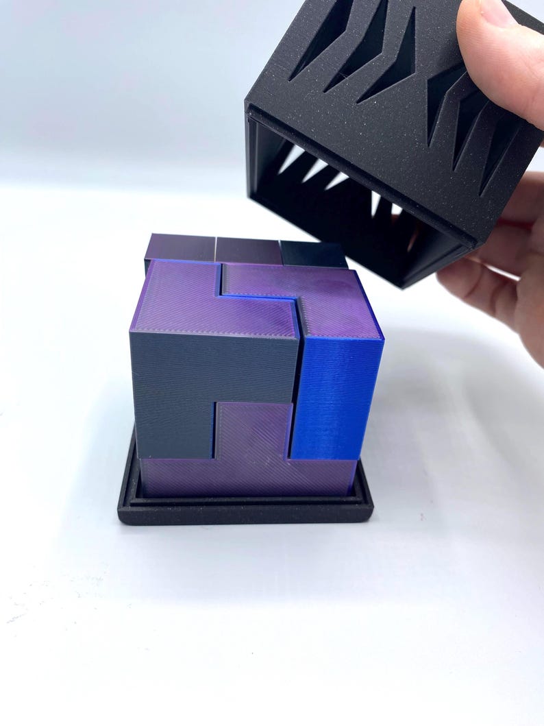 3D Printed Puzzle Box - Unique Desktop Toy, Brain Teaser, and Stress ...