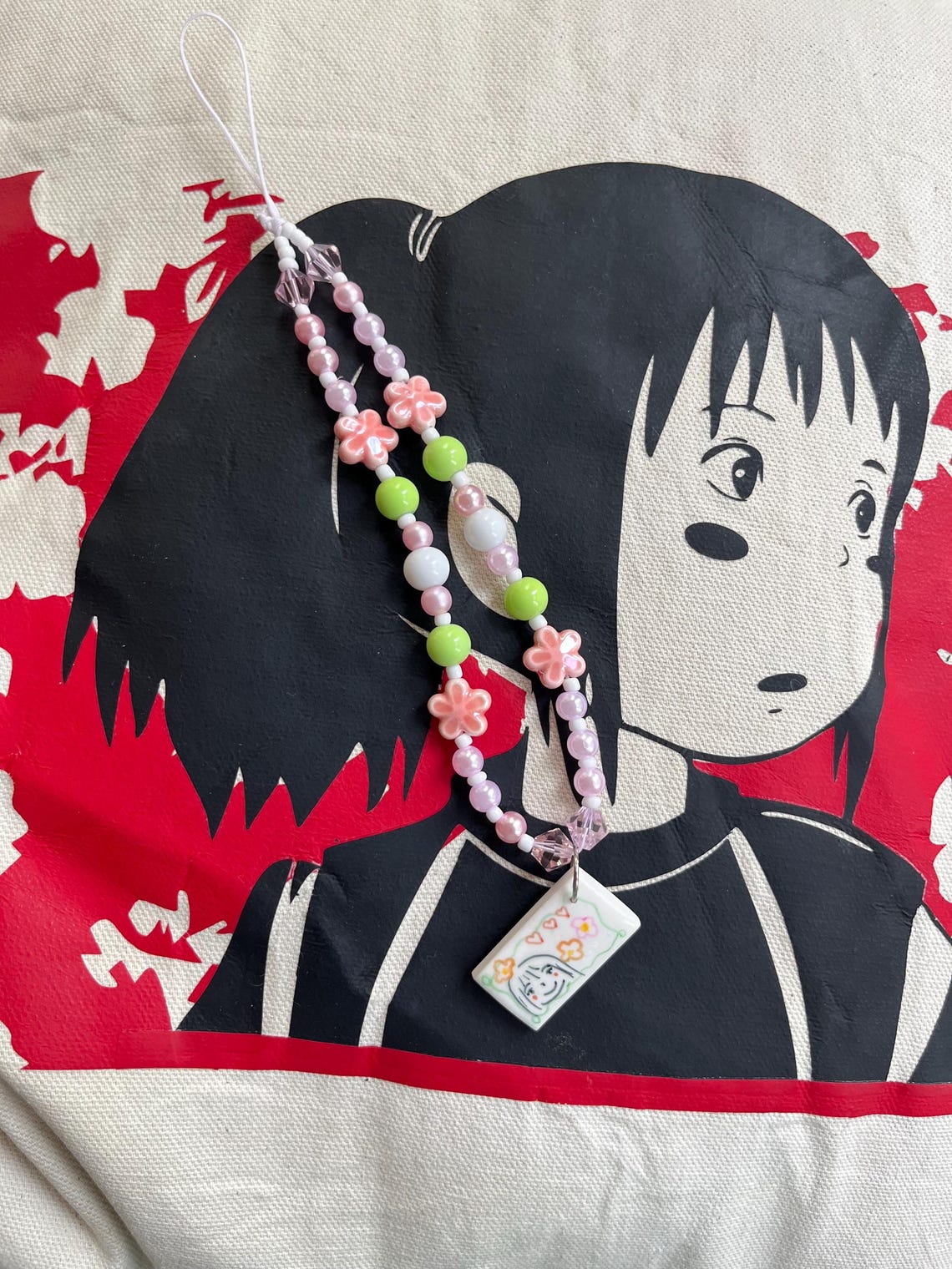 Chihiro Ghibli Inspired Beaded Phone Charm - Etsy