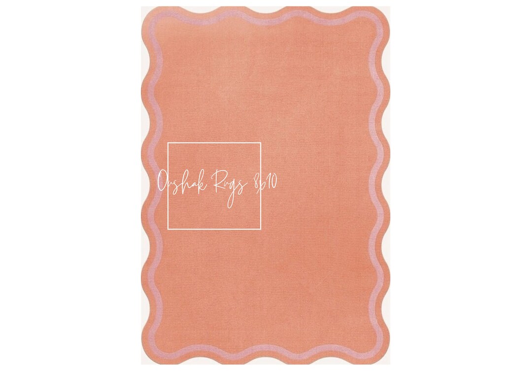 Scallop Wavy Shaped Hand Tufted Irregular Solid Color Area Rug 100% New ...