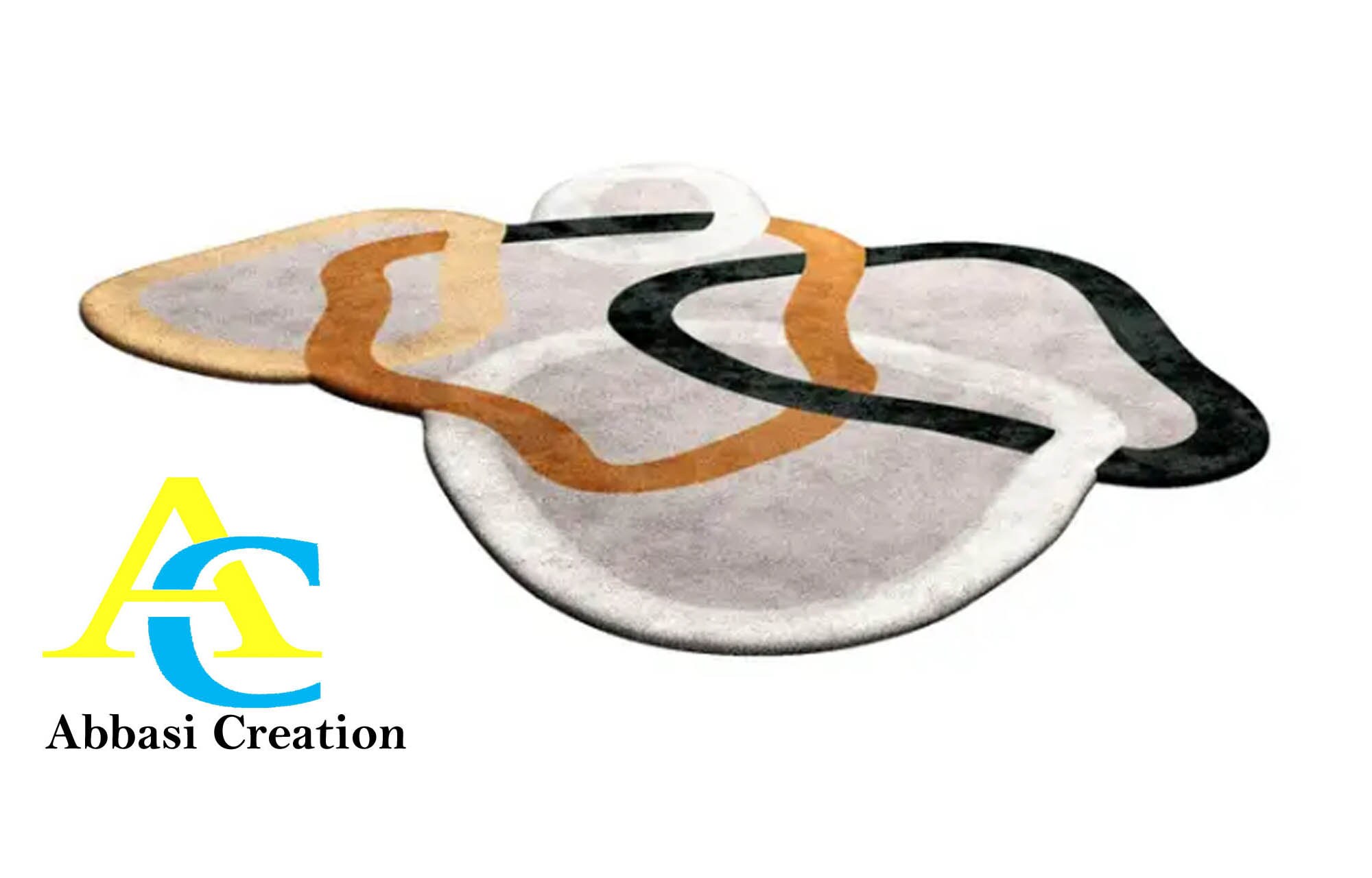 Irregular Shaped Throw Rug Illusion Pattern Hand-tufted 100% Wool ...