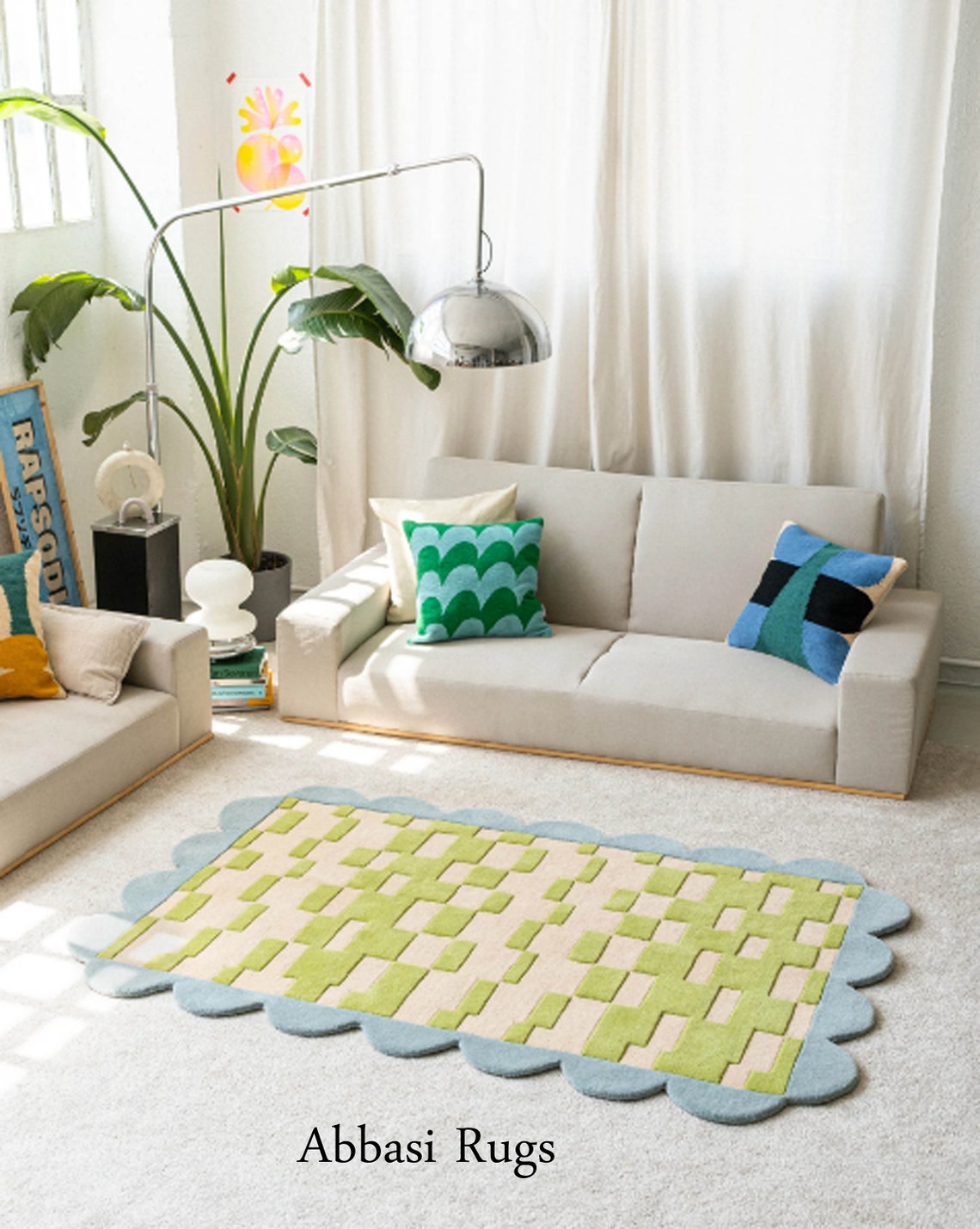 Cocktail Handmade Area Rug, 100% NZ Wool Cotton With Back, Rugs for ...