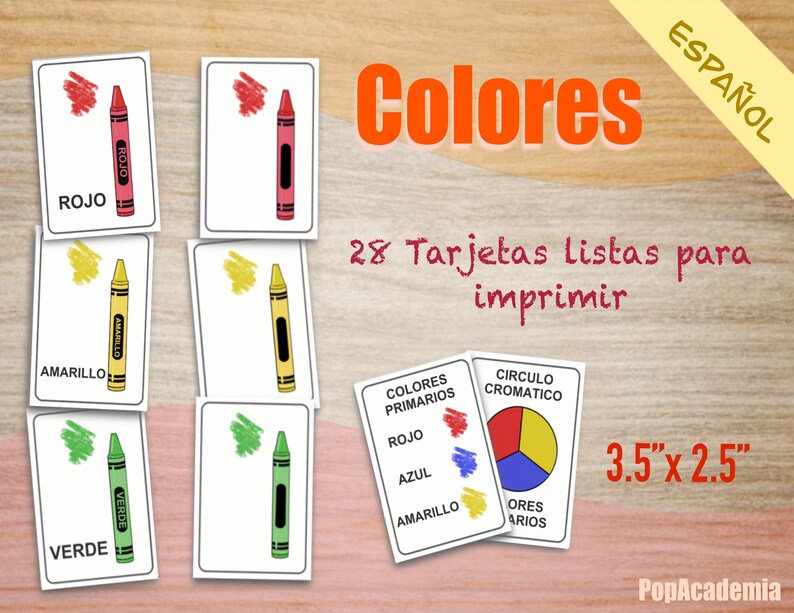 12 Colores, Tarjetas Educativas En Español, Imprimibles, 12 Colors in ...