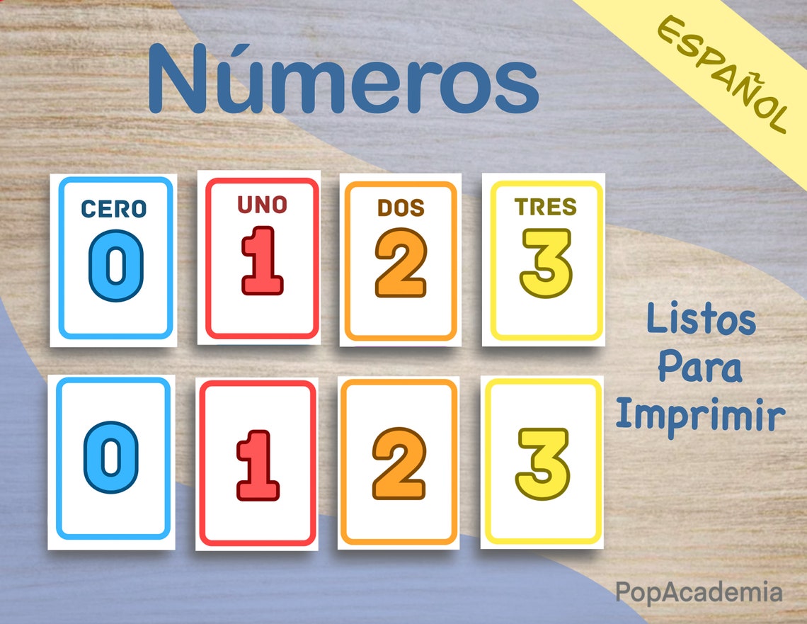 Números En Español, 0 20, Tarjetas Educativas, Descarga Digital ...
