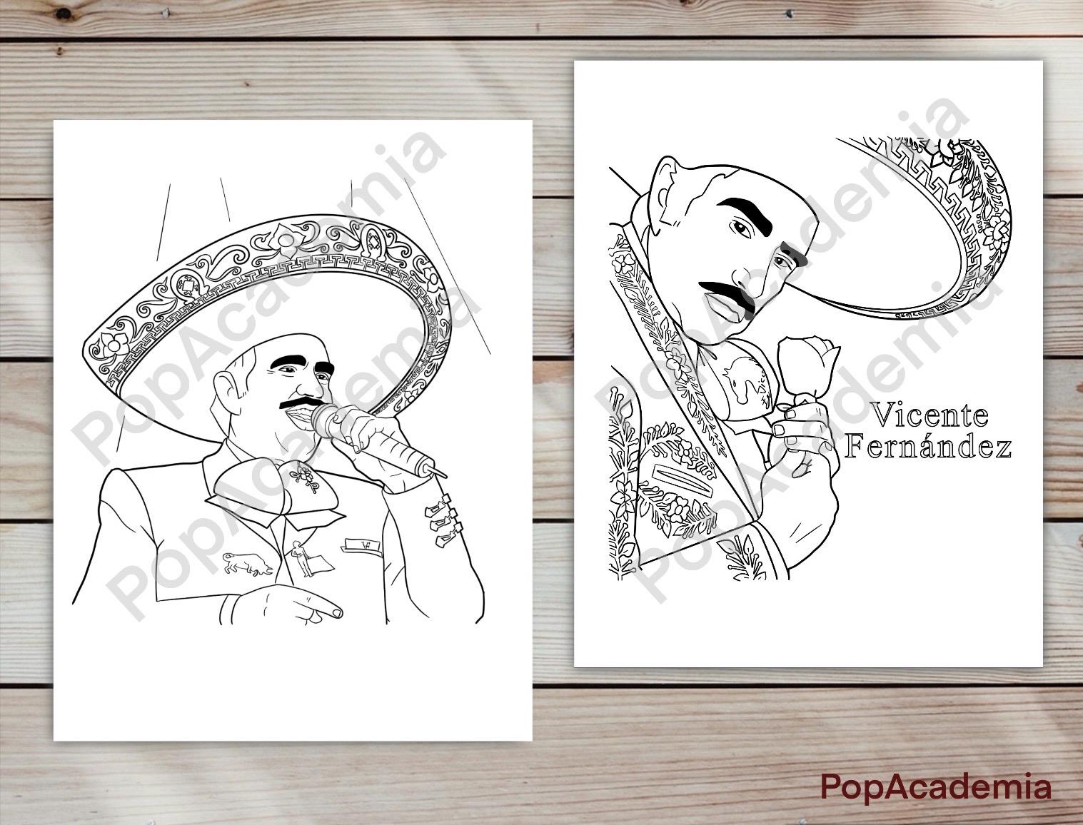 Vicente Fernandez, 3 Coloring Pages, Printable Pdf/ 3 Páginas De ...