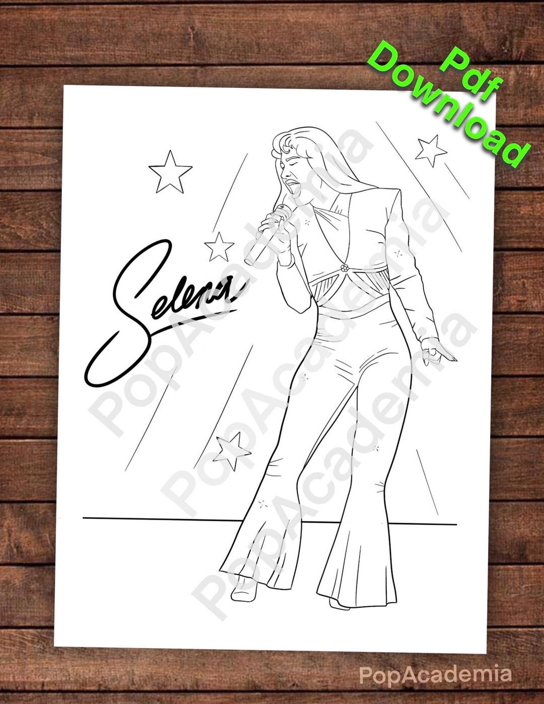 Selena, 1 Coloring Page, Printable Pdf/ 1 Página De Colorear, Imprimir ...