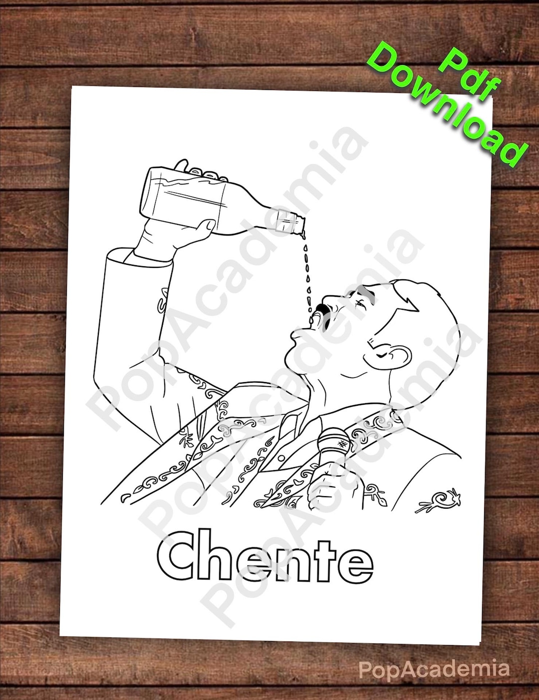 Vicente Fernandez, 1 Coloring Page, Printable Pdf/ 1 Página De Colorear ...