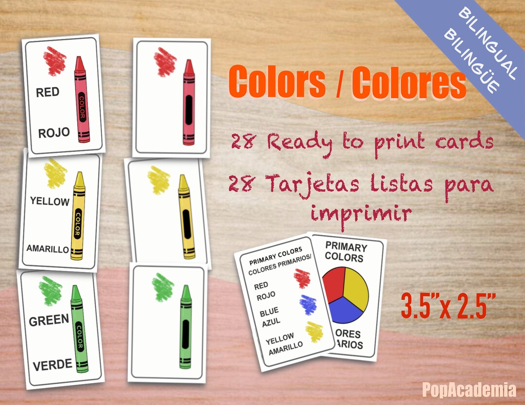 12 Colors Bilingual, English and Spanish, Educational Bilingual Flash ...