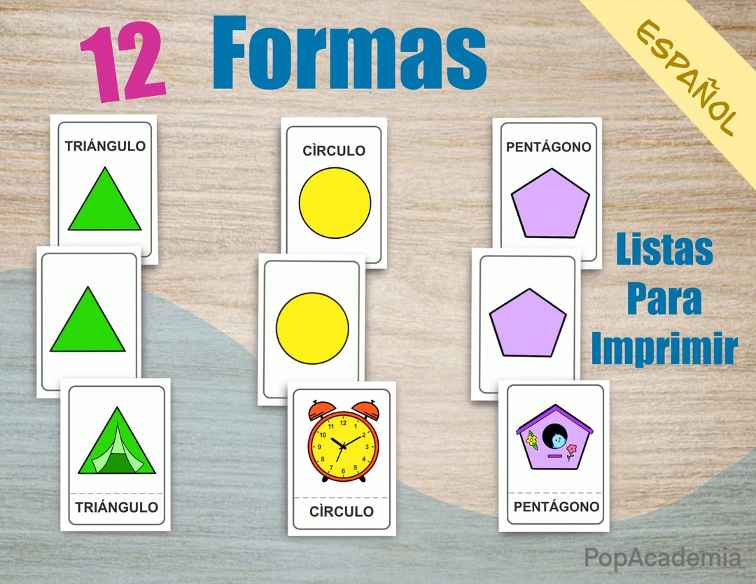12 Formas, Tarjetas Educativas En Español, Descarga Digital, Tarjetas ...