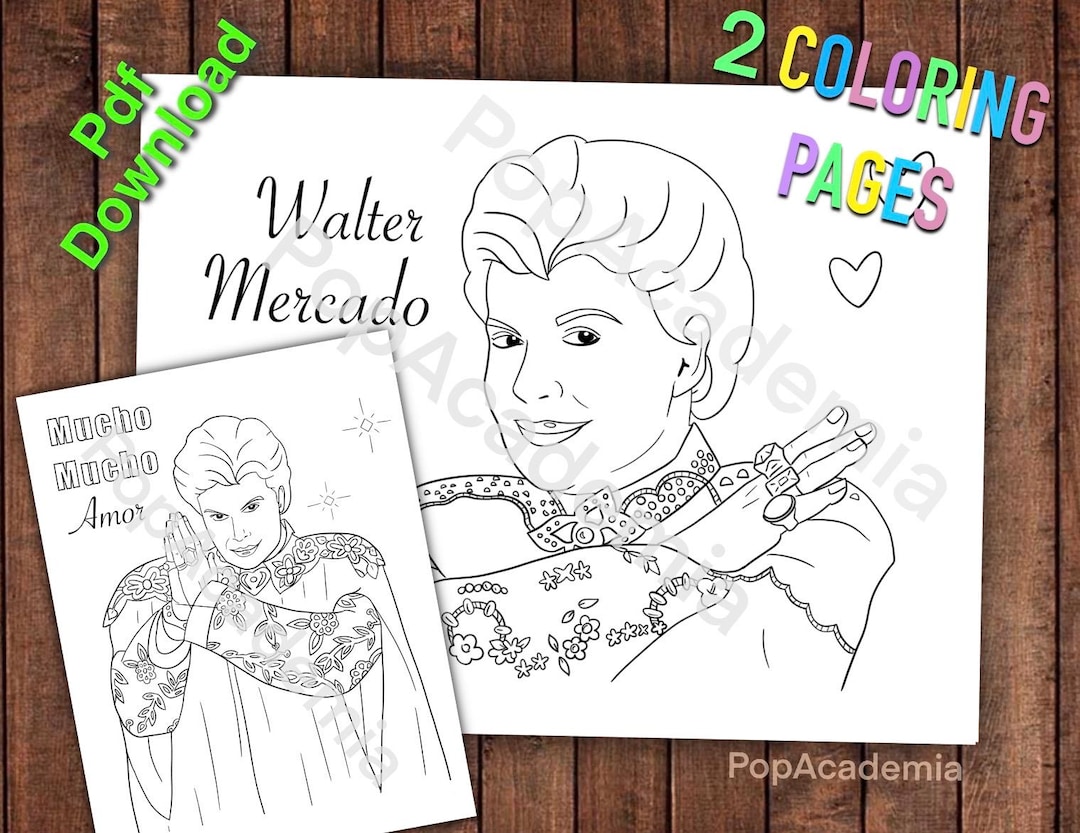 Walter Mercado, 2 Coloring Pages, Printable Pdf/ 2 Páginas De Colorear ...