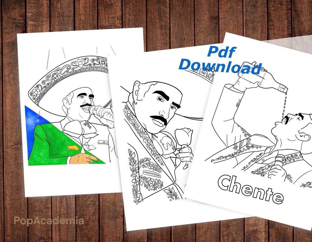 Vicente Fernandez, 3 Coloring Pages, Printable Pdf/ 3 Páginas De ...