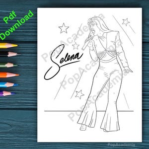 Selena Inspired 3 Coloring Pages, Printable Pdf/ 3 Páginas De Colorear ...