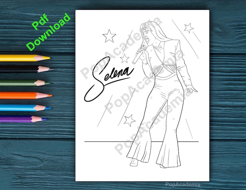 Selena Inspired 3 Coloring Pages, Printable Pdf/ 3 Páginas De Colorear ...