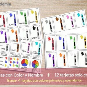 12 Colores, Tarjetas Educativas En Español, Imprimibles, 12 Colors in ...