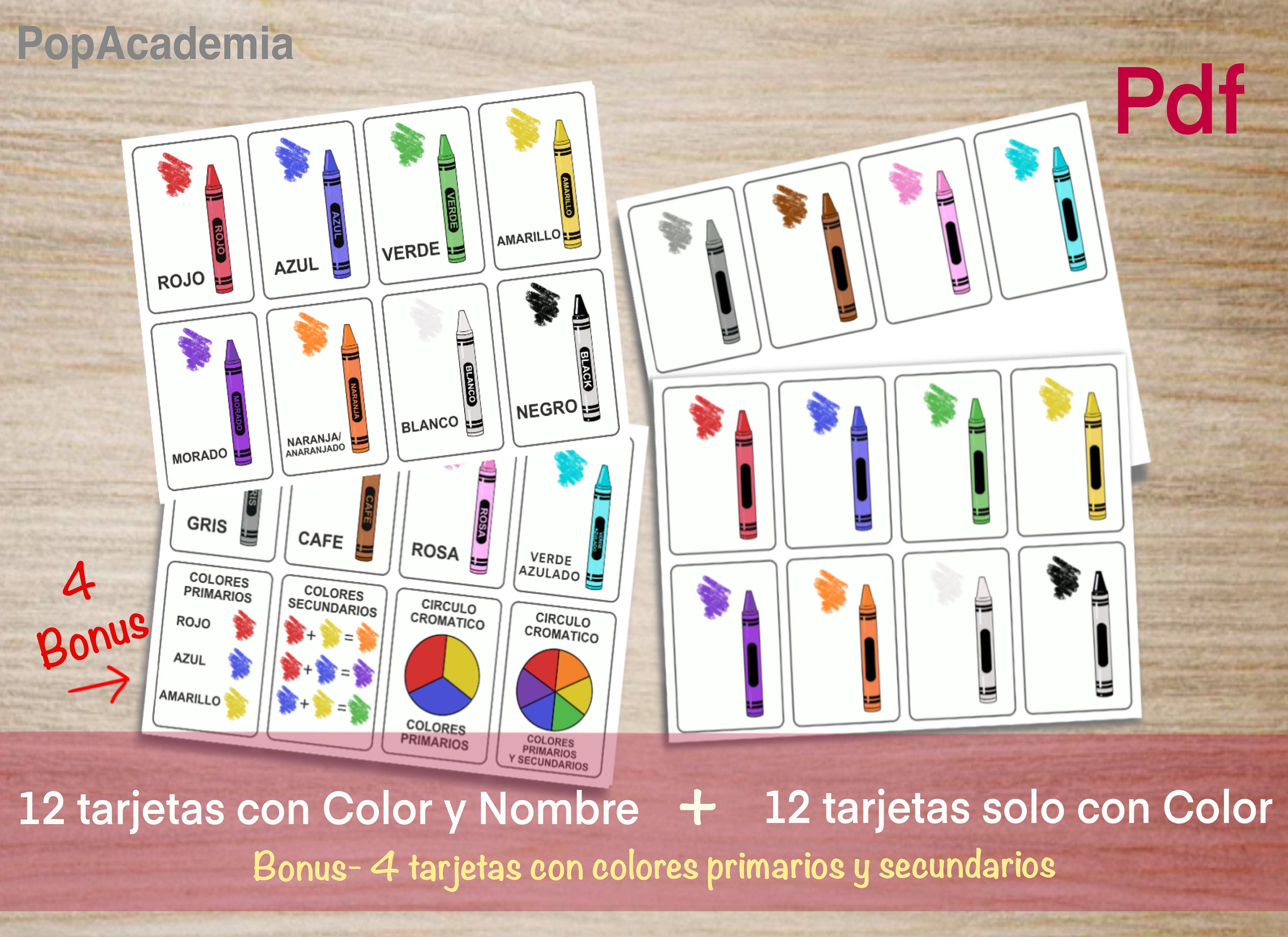 12 Colores, Tarjetas Educativas En Español, Imprimibles, 12 Colors in ...