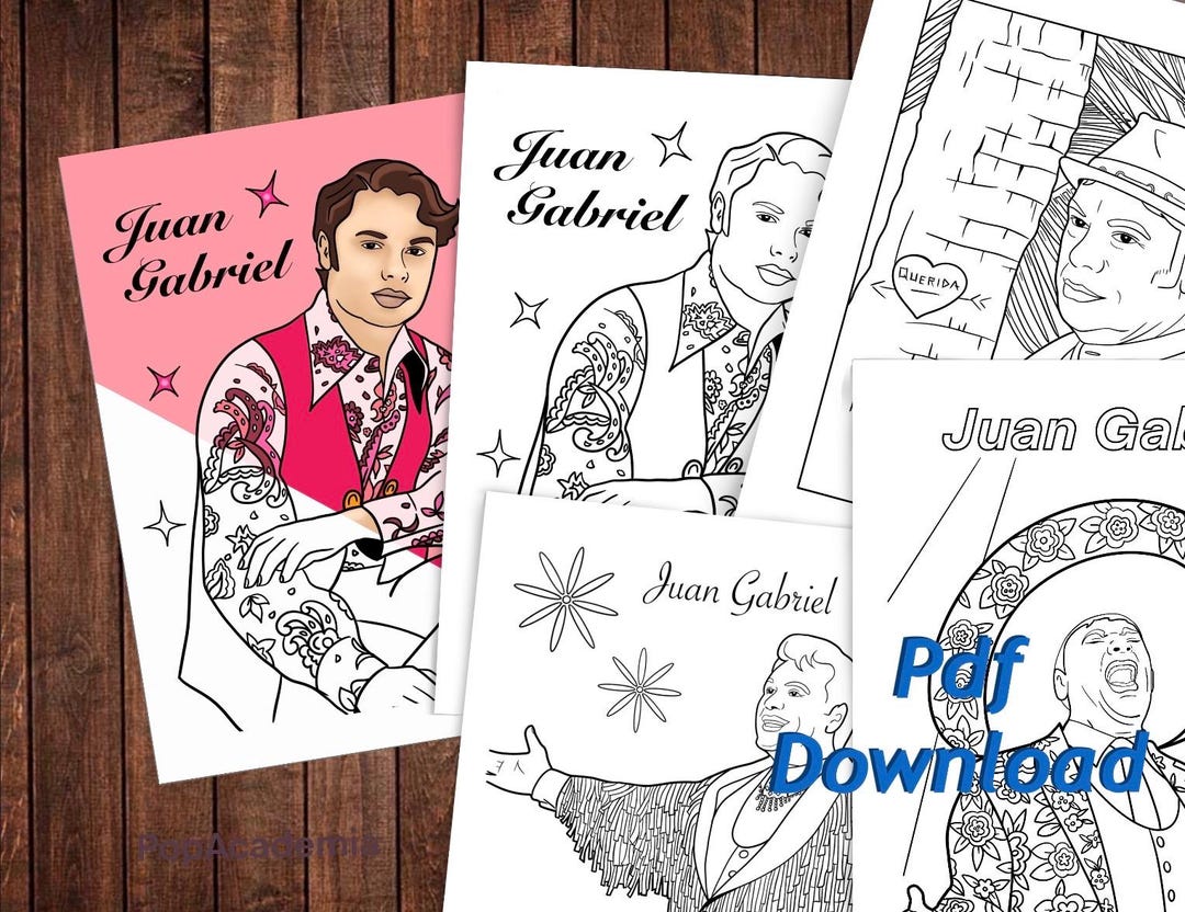 Juan Gabriel, 4 Coloring Pages, Printable Pdf/ 4 Páginas De Colorear ...