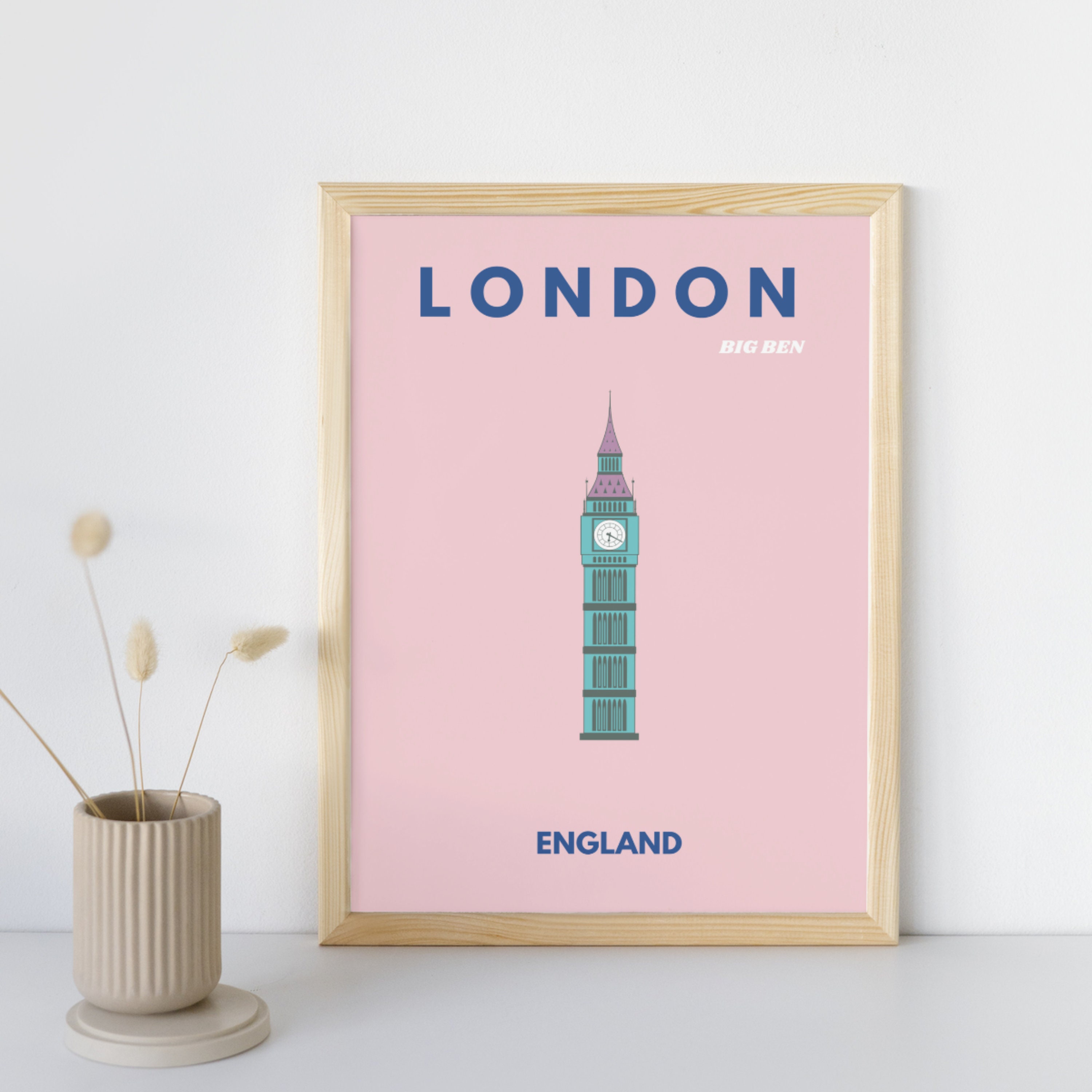 London Travel Poster, Preppy Aesthetic, UK Travel Poster, Londoner Art ...
