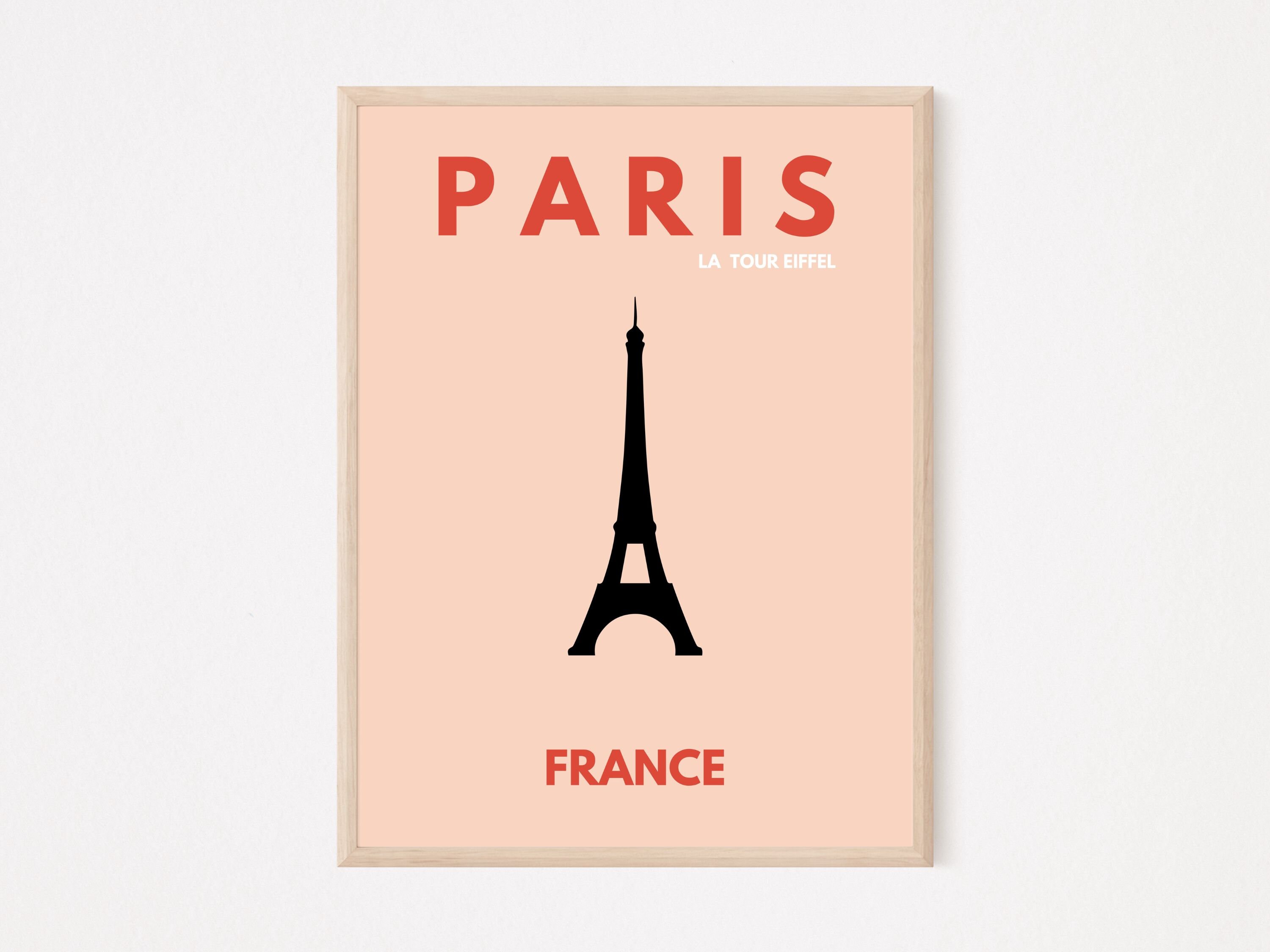 Paris Travel Poster, Paris Digital Wall Art, Paris Preppy, Preppy ...