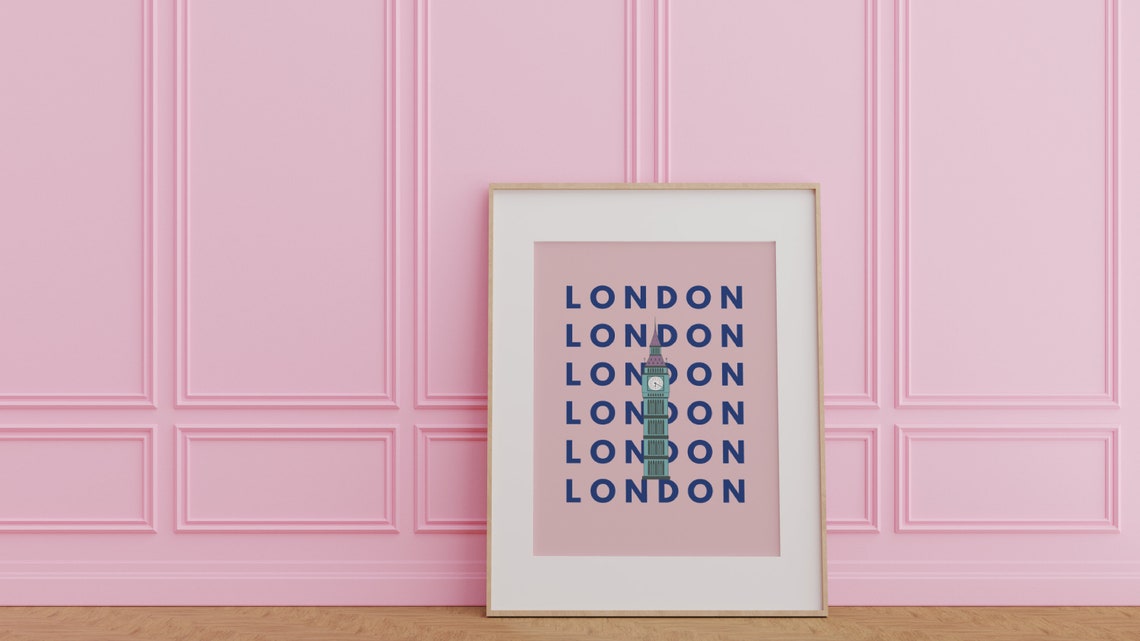 London Travel Poster, Preppy Aesthetic, Londoner Art, A4 London Print ...