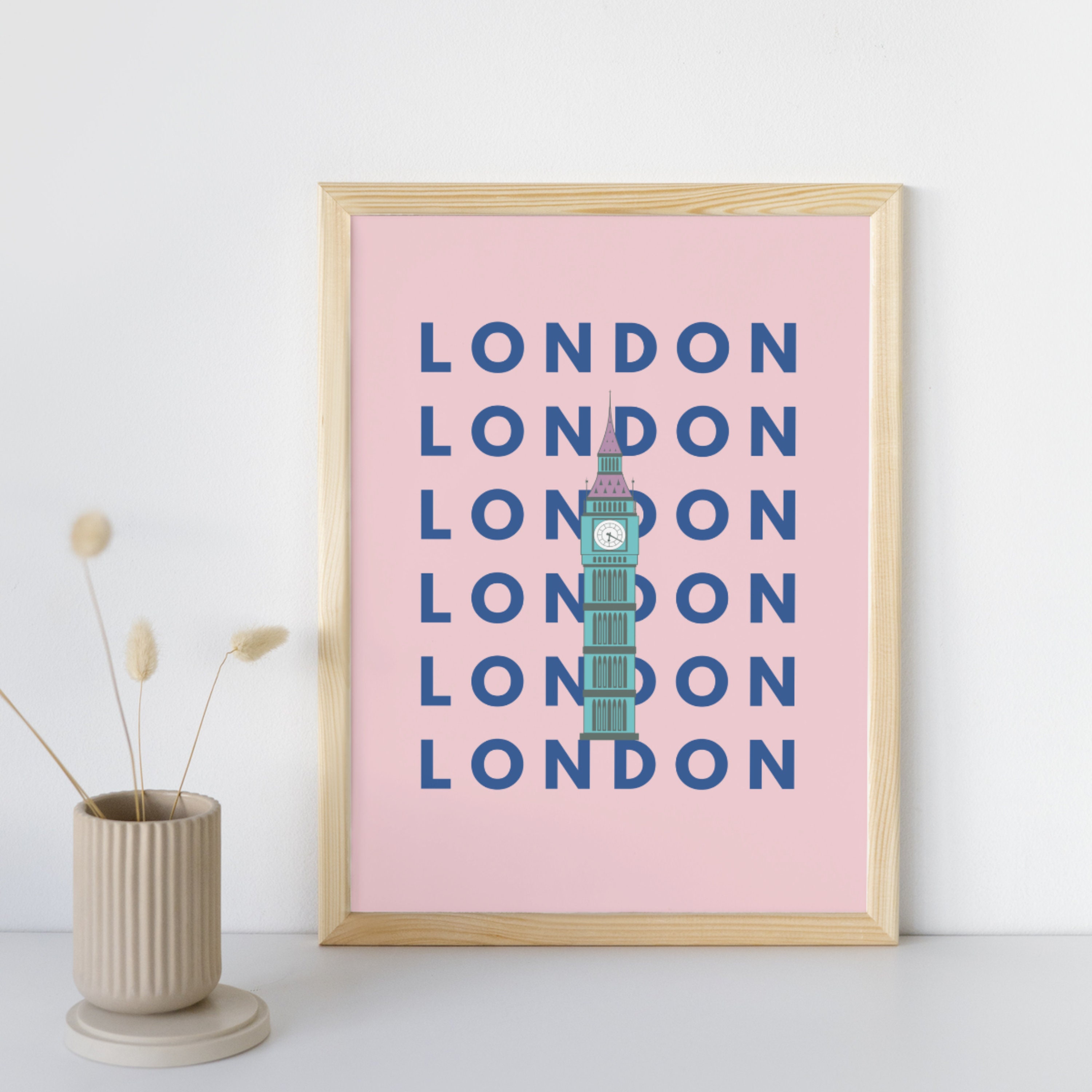 London Travel Poster, Preppy Aesthetic, Londoner Art, A4 London Print ...
