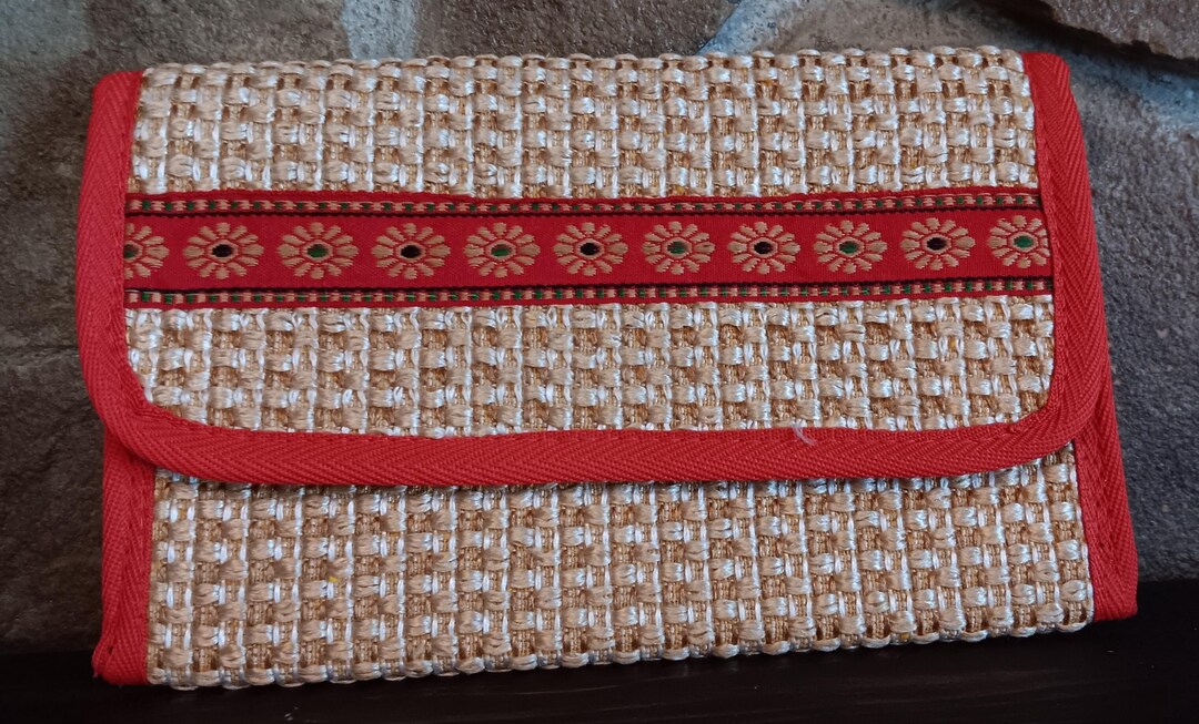 Red Jute Wallet - Etsy