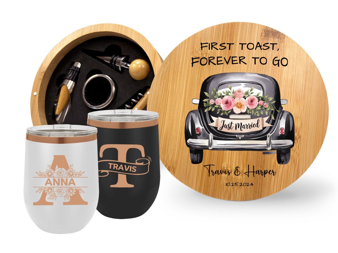 Just Married Gifts, Personalized Wedding Gift for Couple, Newly Wed ...