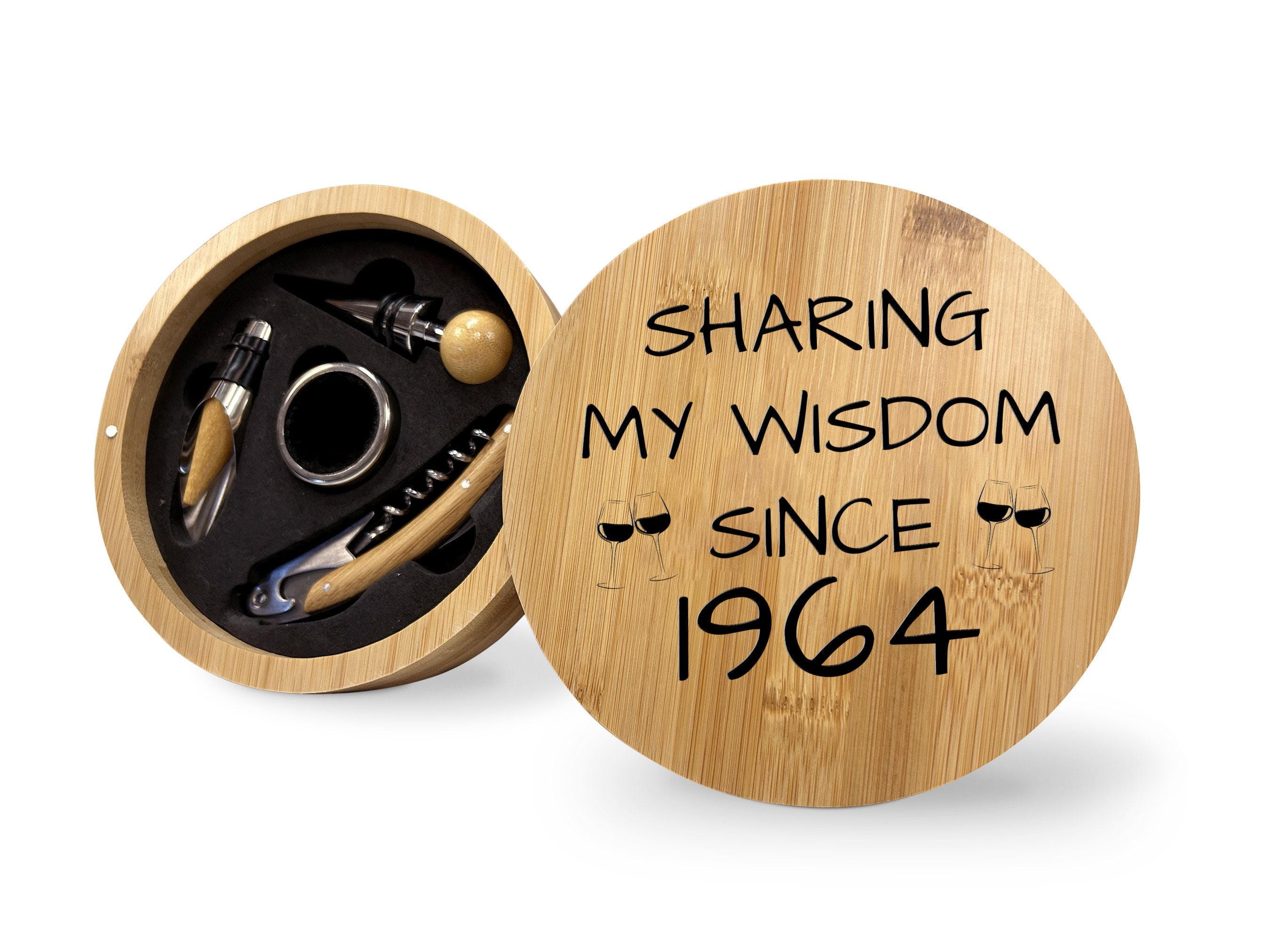 60th Birthday, Bamboo Wine Set With Birth Year 1964, Ideal Gifts for ...