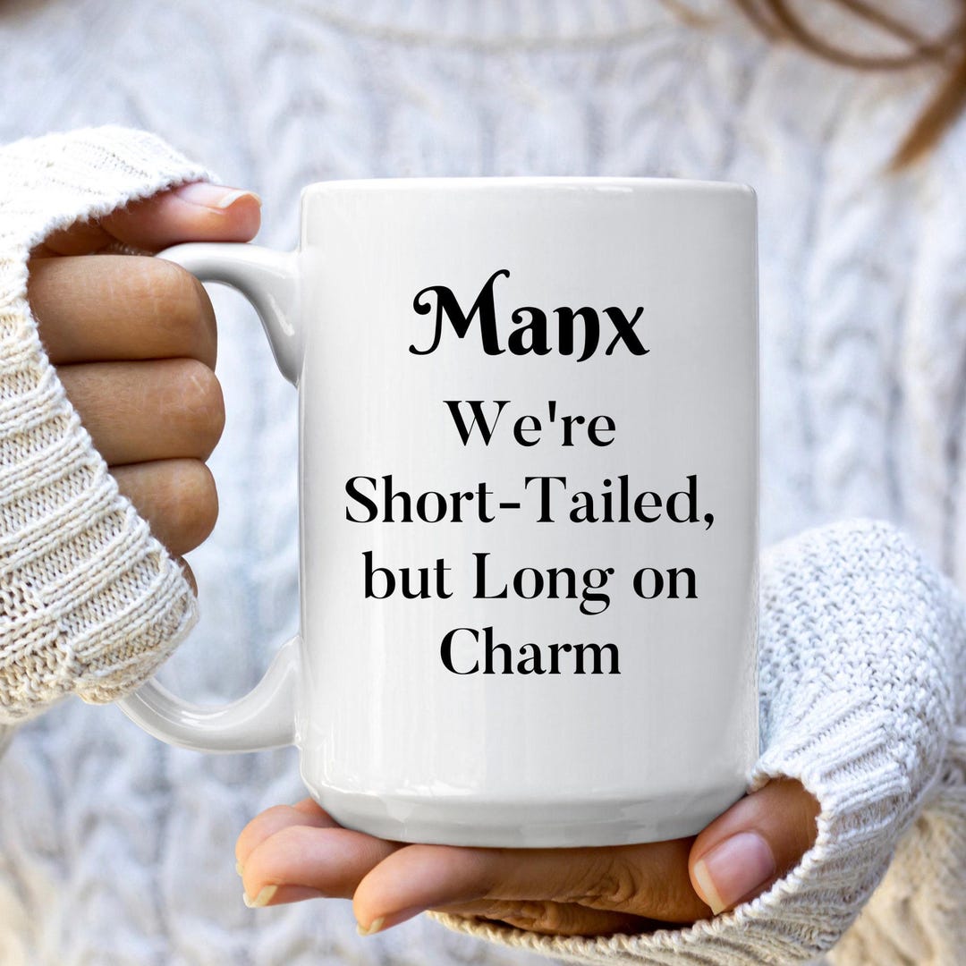 Manx Cat Coffee Mug, Cat Breed Character Cup for Cat Lover, Gift Idea ...
