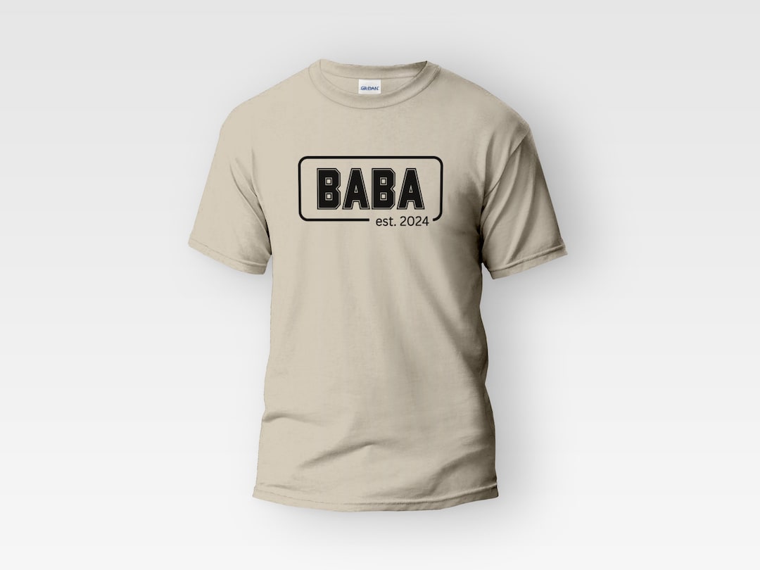 Baba Tshirt, Gifts for Baba, Baba Est 2024, Custom Baba Shirt, First ...