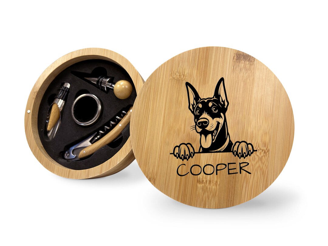 Doberman Pinscher Gifts, Doberman Gifts, Dobie Gifts, Custom Wine Set ...