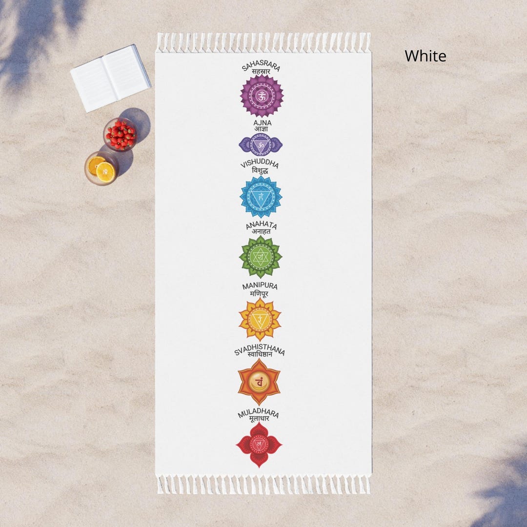 Chakras Beach Towel: Boho Yoga Meditation Gift - Etsy