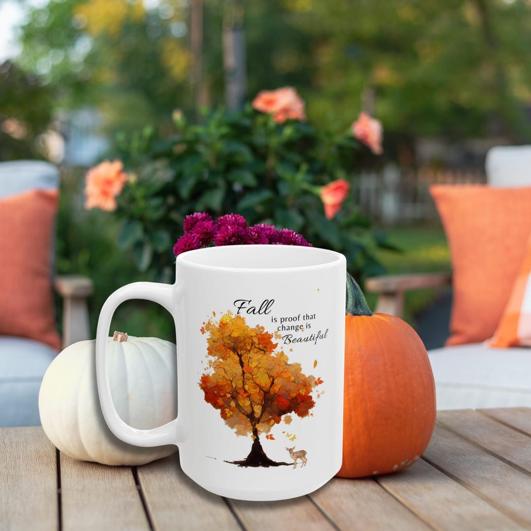 Fall Ceramic Mug, Autumn Colors Coffee Cup, Fall Lover Gift, Harvest ...