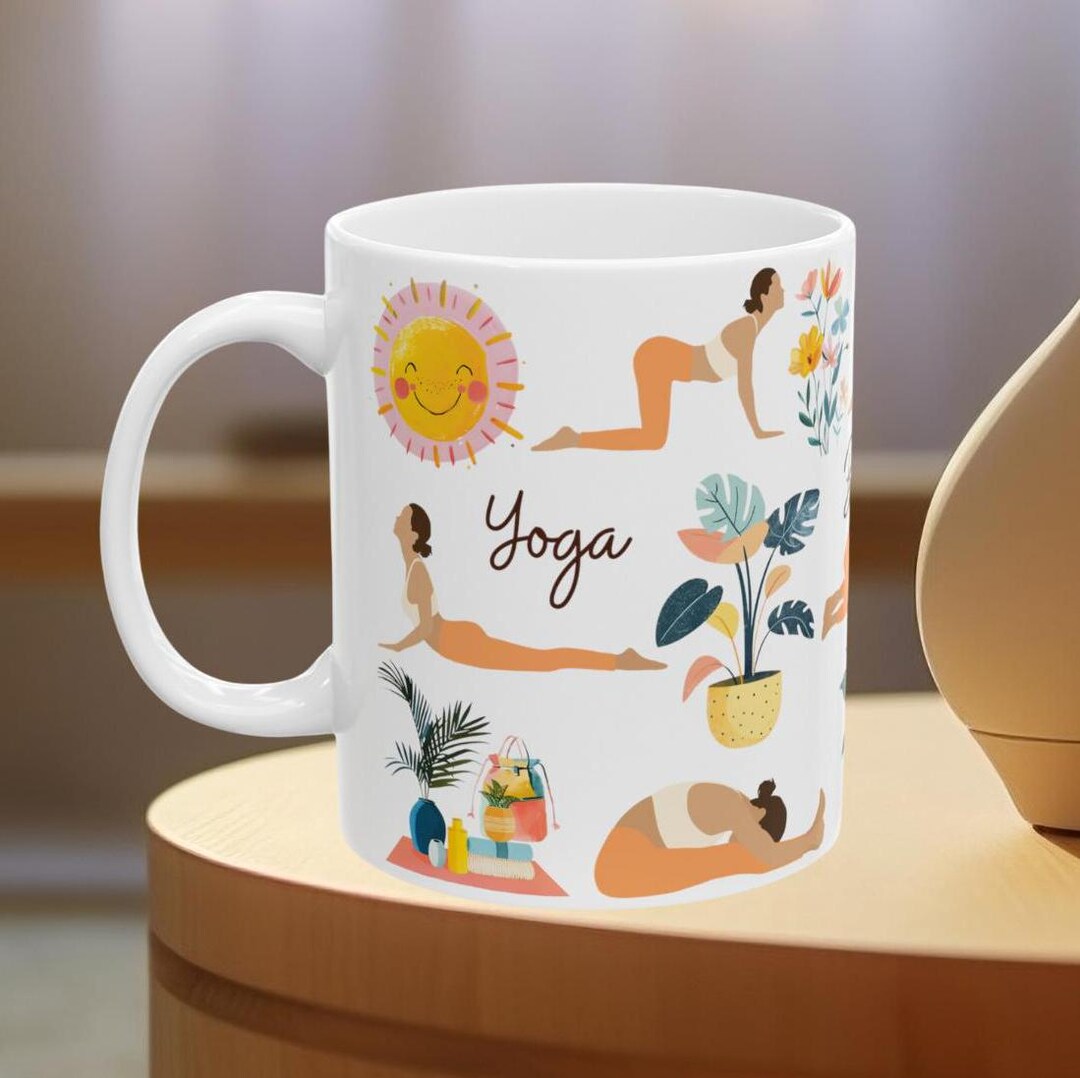 Boho Yoga Mug: Body & Mind Ceramic Coffee Cup - Etsy