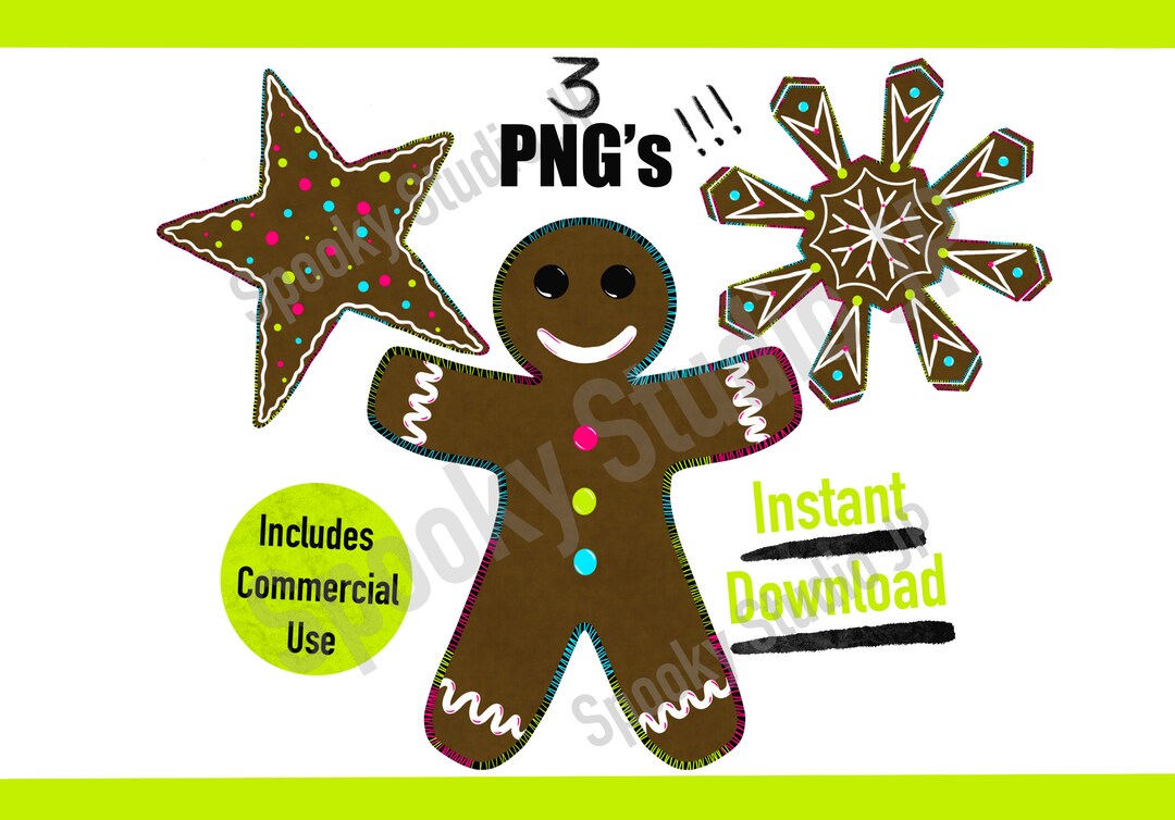 Christmas Gingerbread Man PNG Instant Download - Etsy