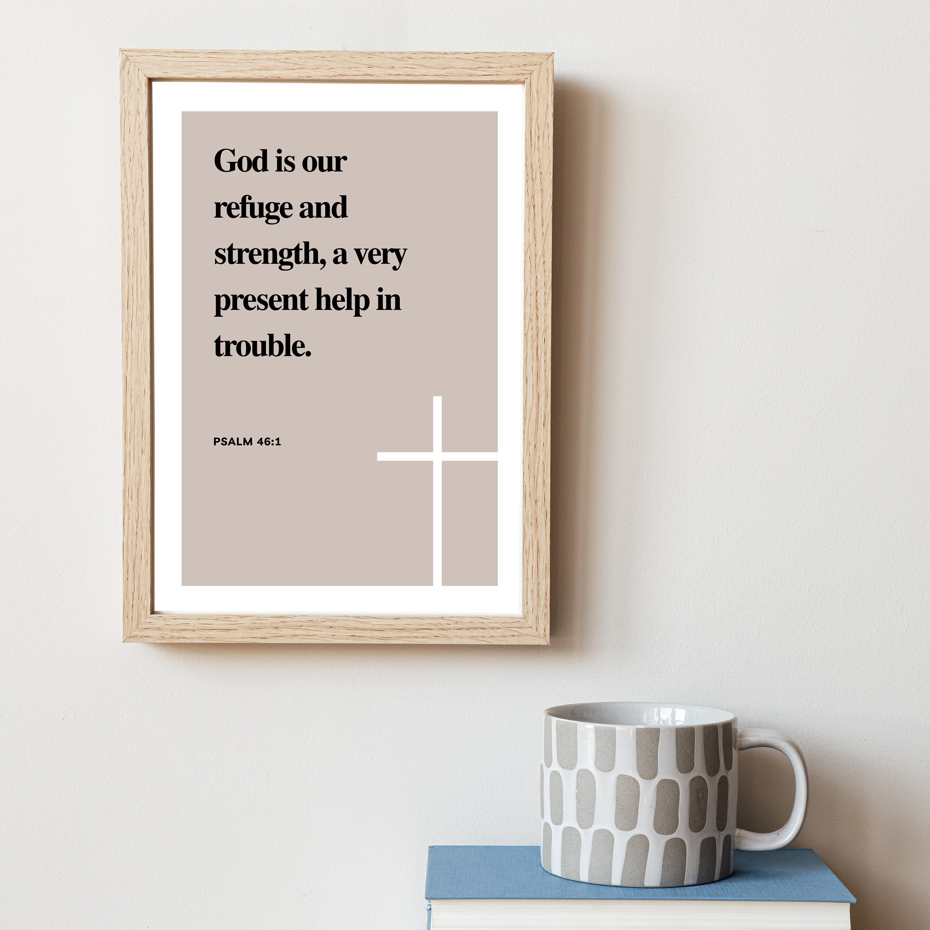 God is Our Refuge, DIGITAL PRINT!, Jesus Art, Bible Art, Psalm 46v1 ...