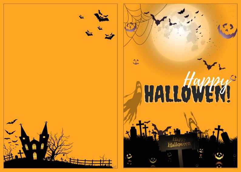 Happy Halloween Card, Dark Spooky Halloween Gift Card, Halloween ...