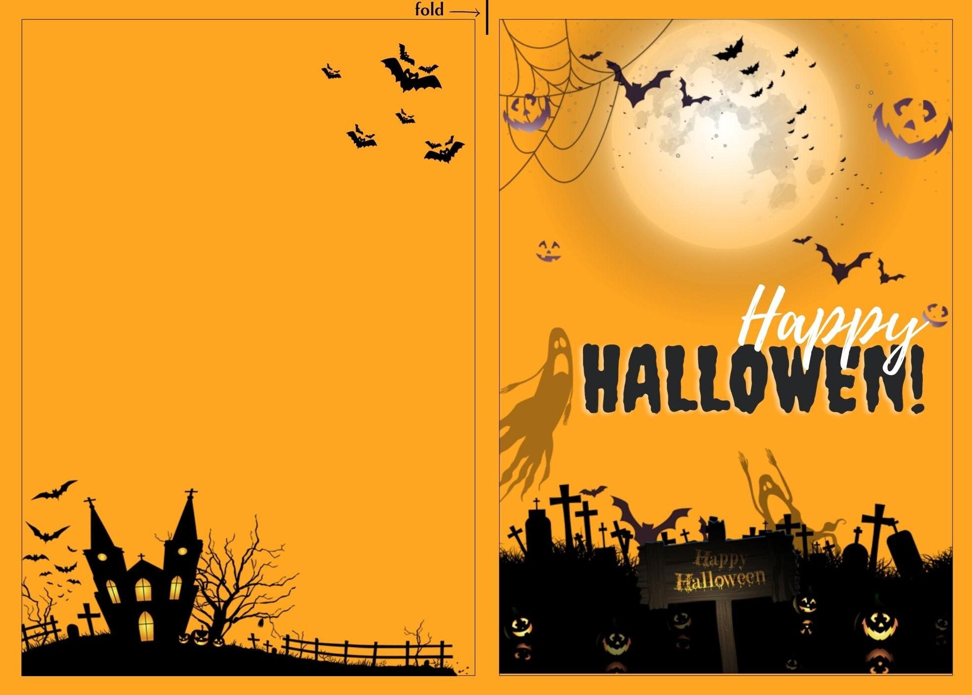 Happy Halloween Card, Dark Spooky Halloween Gift Card, Halloween ...