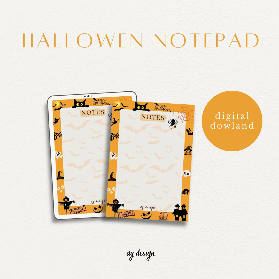 Printable Halloween Notepad, Printable Halloween Letter Paper ...