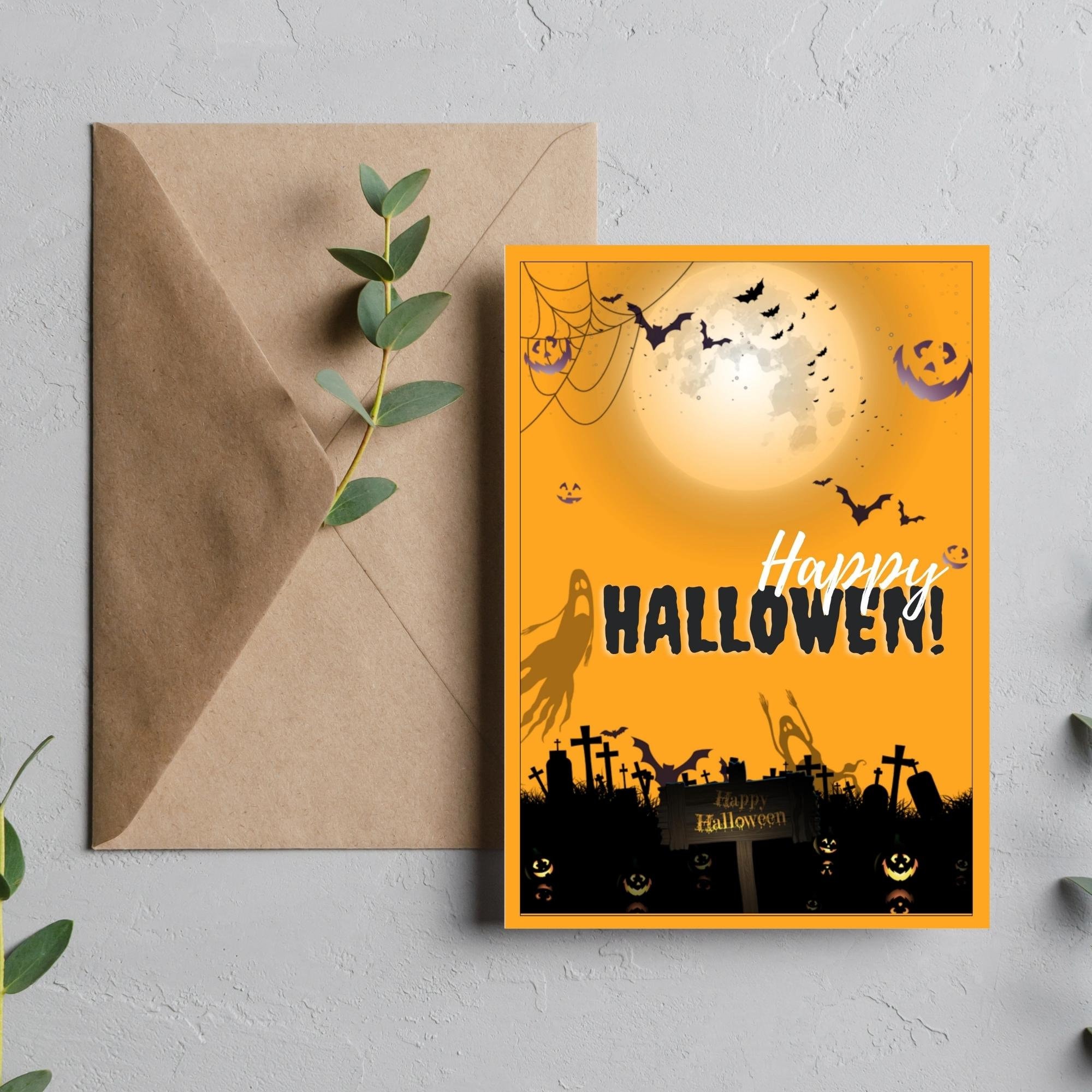 Happy Halloween Card, Dark Spooky Halloween Gift Card, Halloween ...