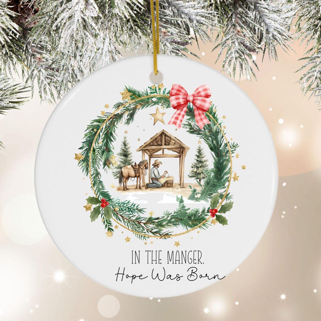 Nativity Scene Christmas Ornament 2024 in a Manger, Hope Was Born ...