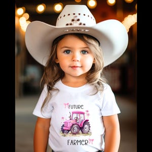 Lil Future Farmer Pink Tractor Farmer Baby PNG SVG Digital Download ...