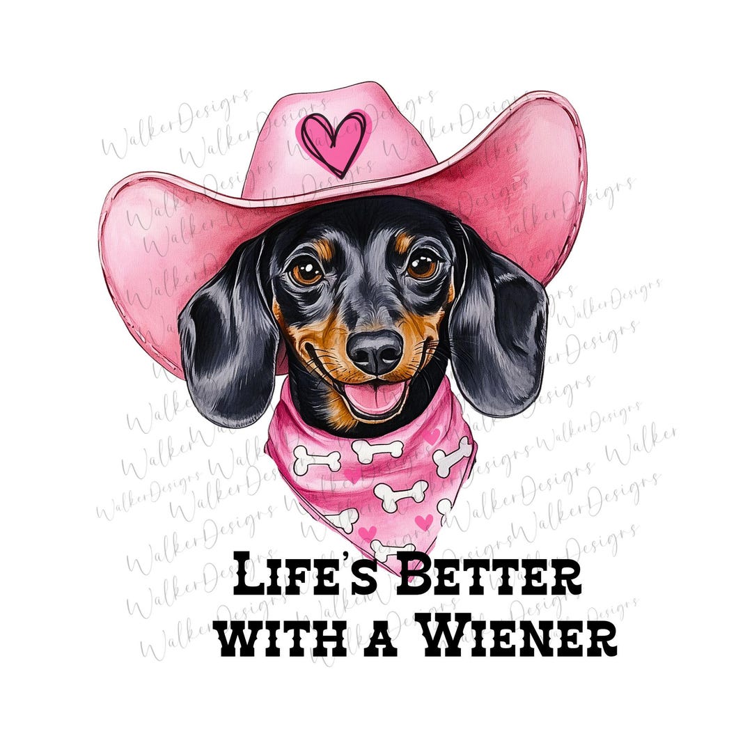 Dachshund Valentine PNG, Cowgirl PNG, Dachshund Valentine, Doxie ...