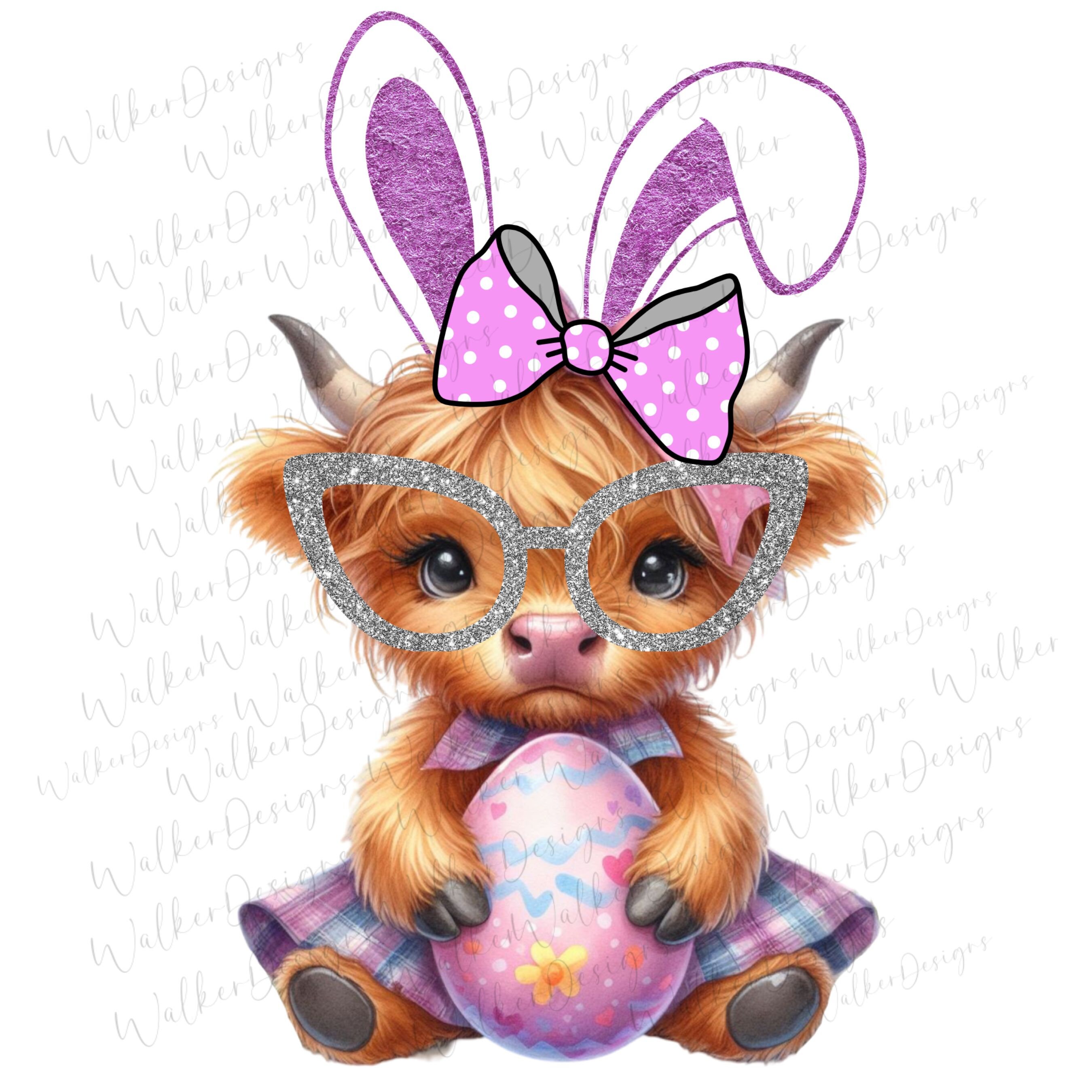 Easter Highland Cow PNG Digital Download Clipart Sublimation Design. - Etsy