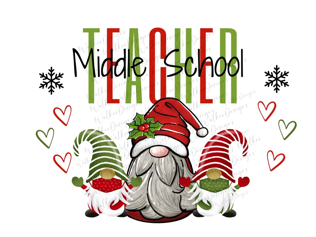 Gnome Middle School Grade Teacher PNG File Digital Download - Etsy