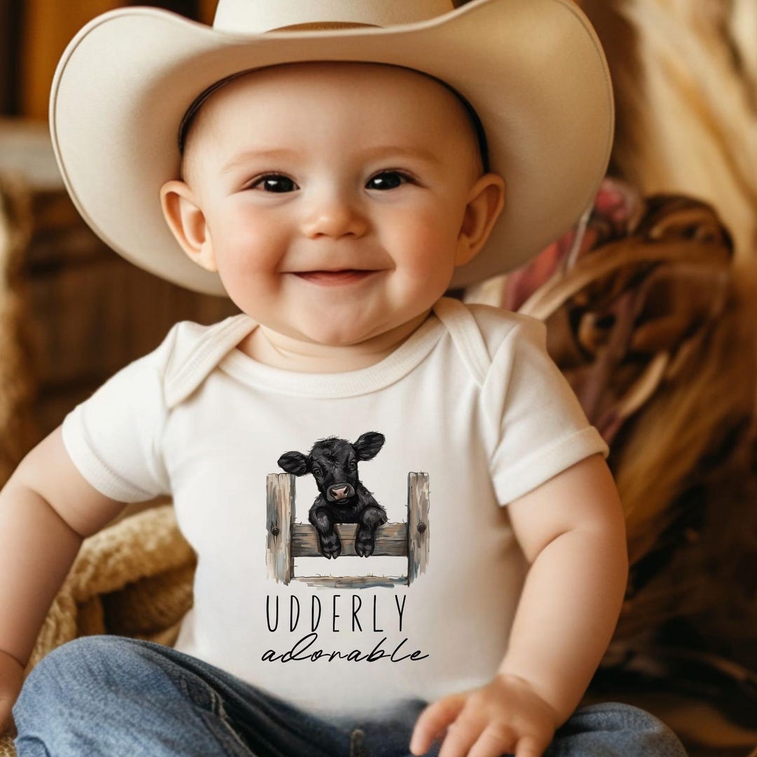 Udderly Adorable Cow, PNG Digital Download Clipart, Baby Clipart, Cow ...