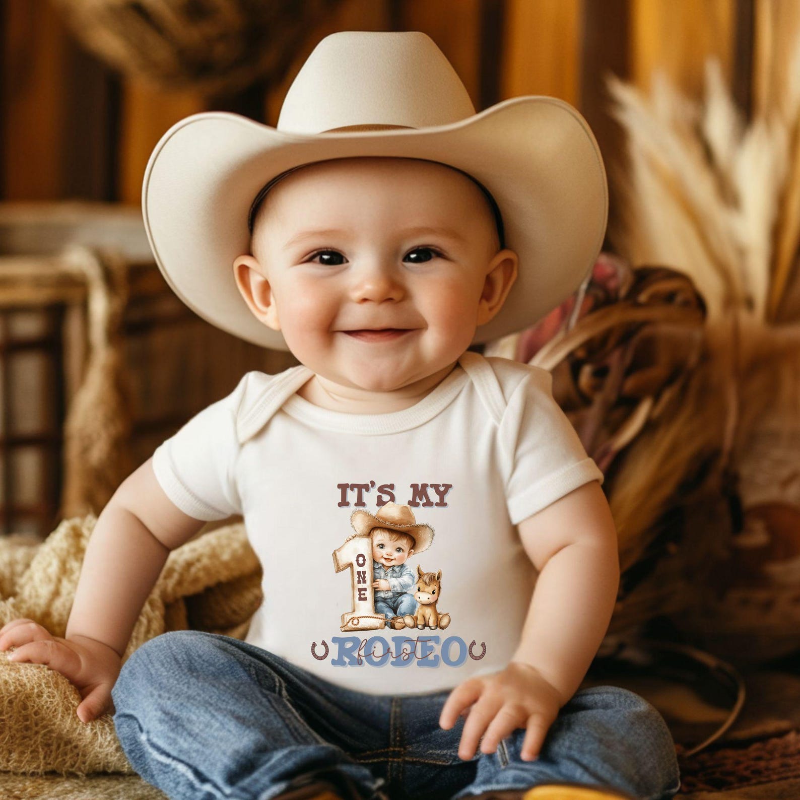 First Rodeo Cowboy 1st Birthday PNG, Western Theme (digital Download ...