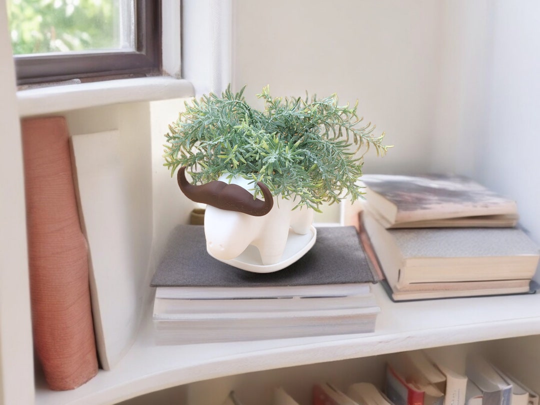 3d-printed Buffalo Planter | Western Home Decor | Bison Vase | Wildlife ...