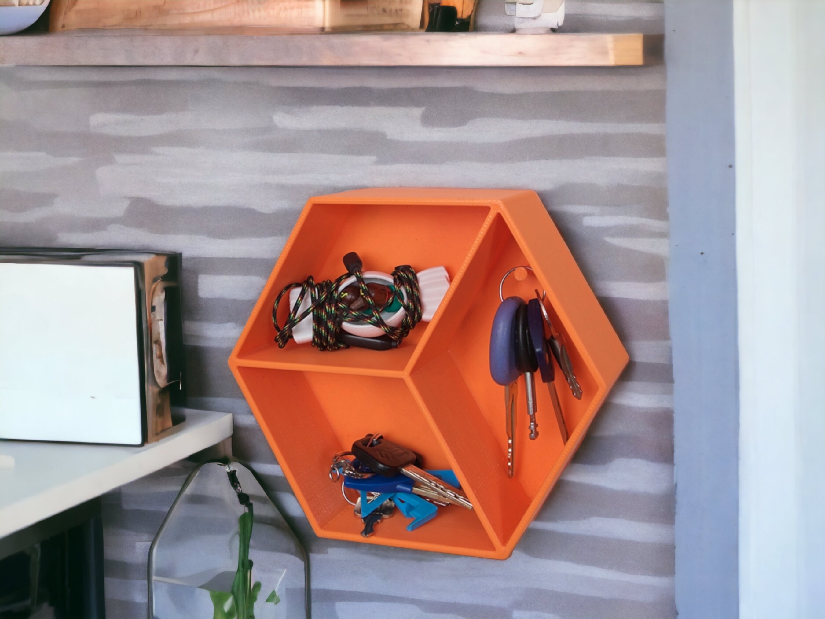 3d-printed Hexagon Wall Shelf - Etsy