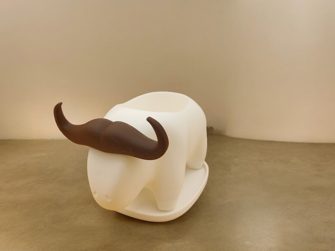 3d-printed Buffalo | Buffalo Planter | Bison Organizer | Animal Home ...